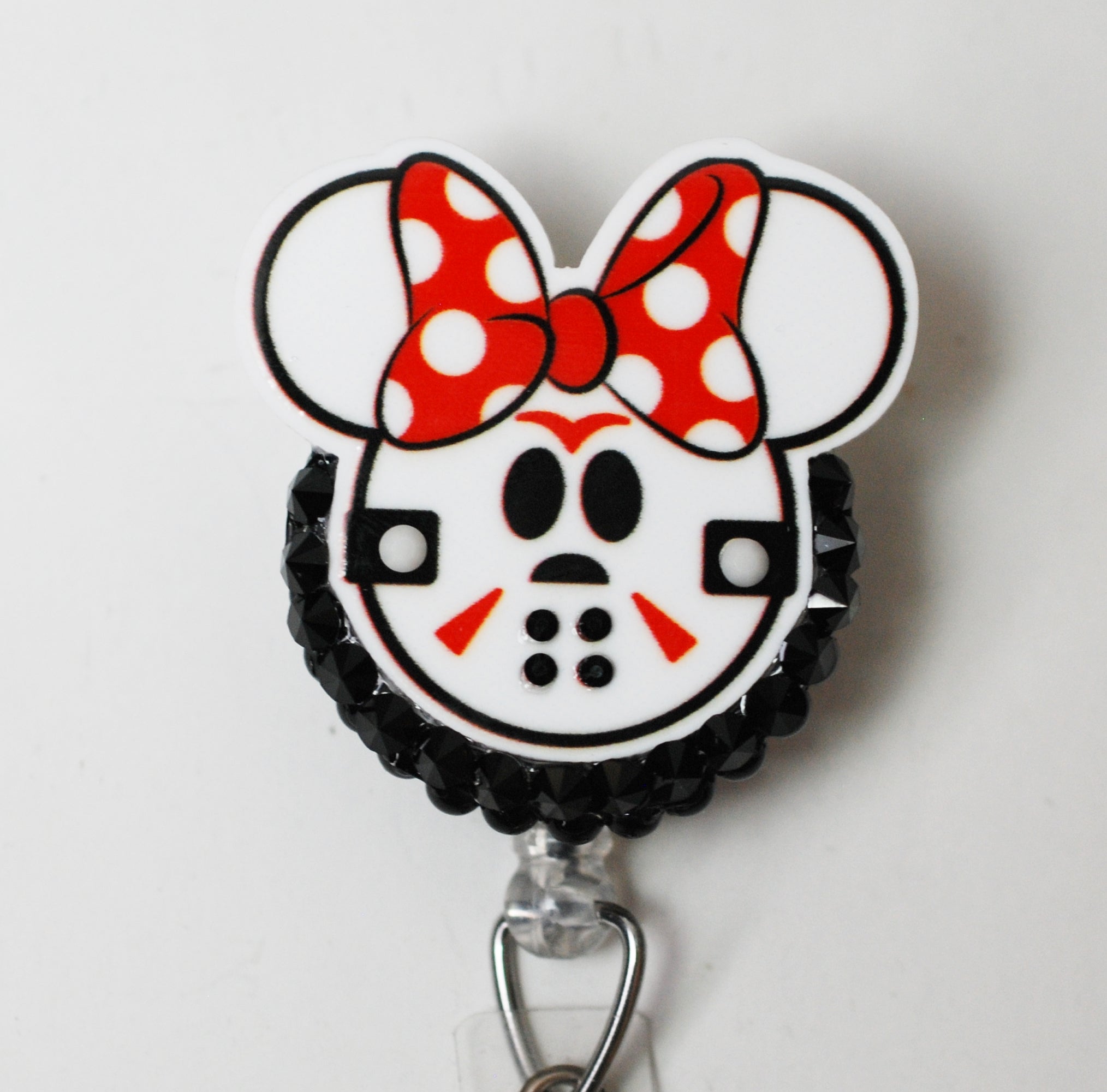 Minnie Mouse As Jason Voorhees Retractable ID Badge Reel – Zipperedheart
