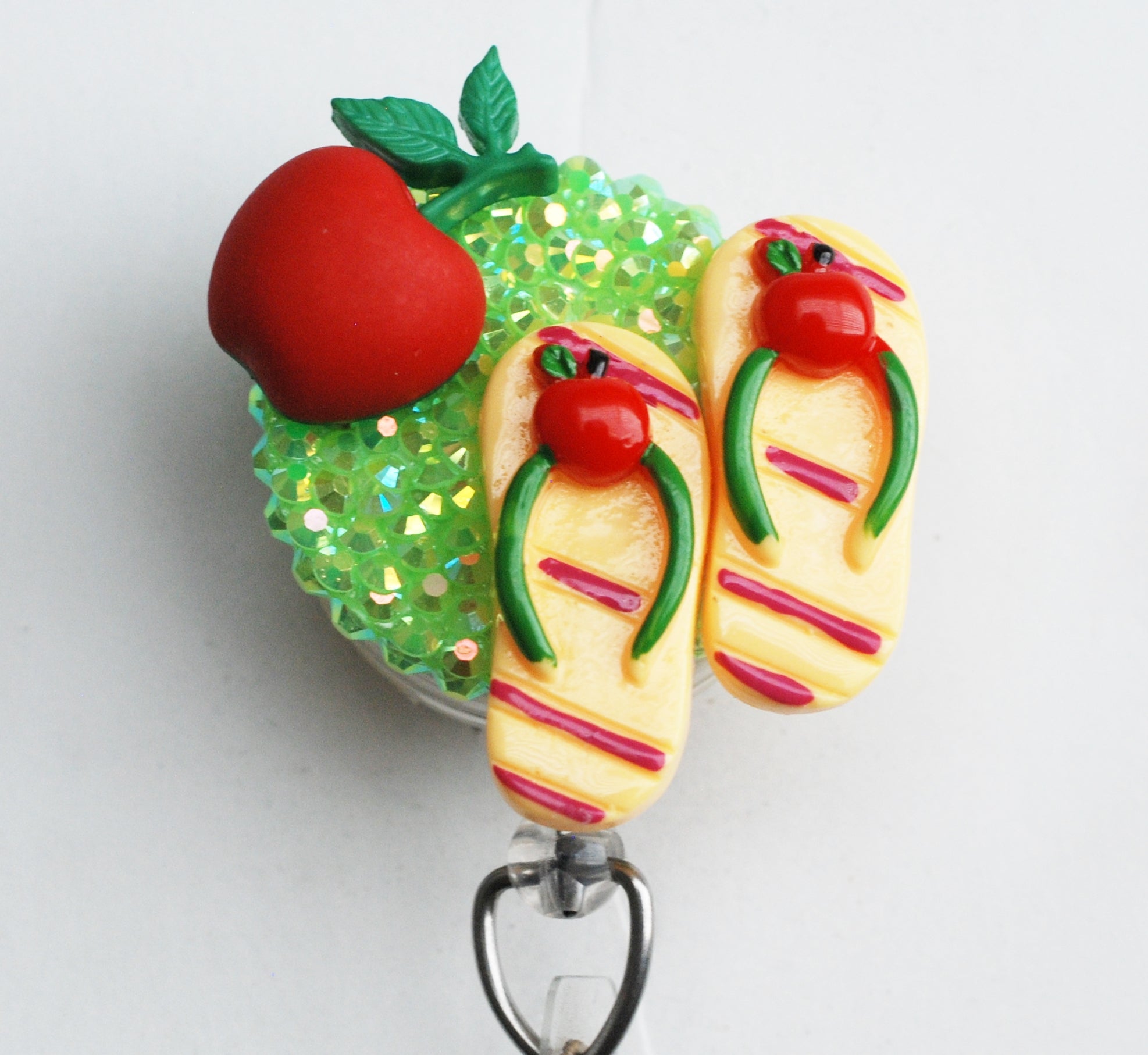 Apple Flip Flops Retractable ID Badge Reel – Zipperedheart
