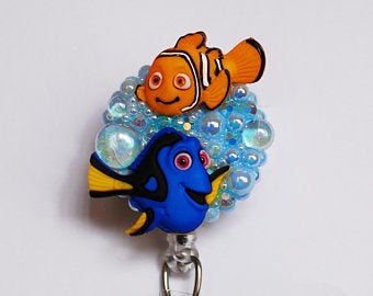 Finding Nemo's Dory And Nemo Retractable ID Badge Reel – Zipperedheart